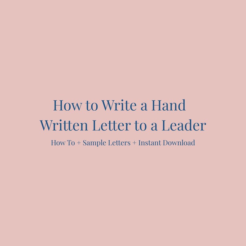 How to Write a Handwritten Letter to a Leader Kit - Etsy