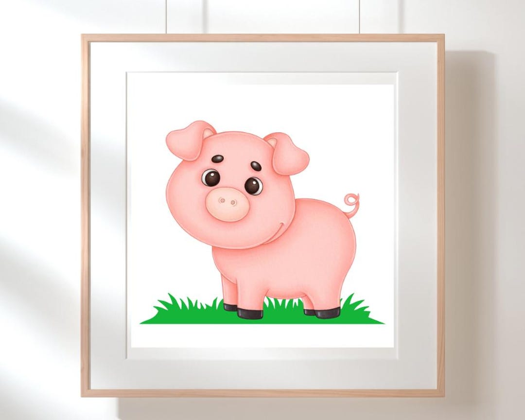 Cute Piglet for Nursery. Unframed. 20 X 20 Inches. Can Be Resized to ...