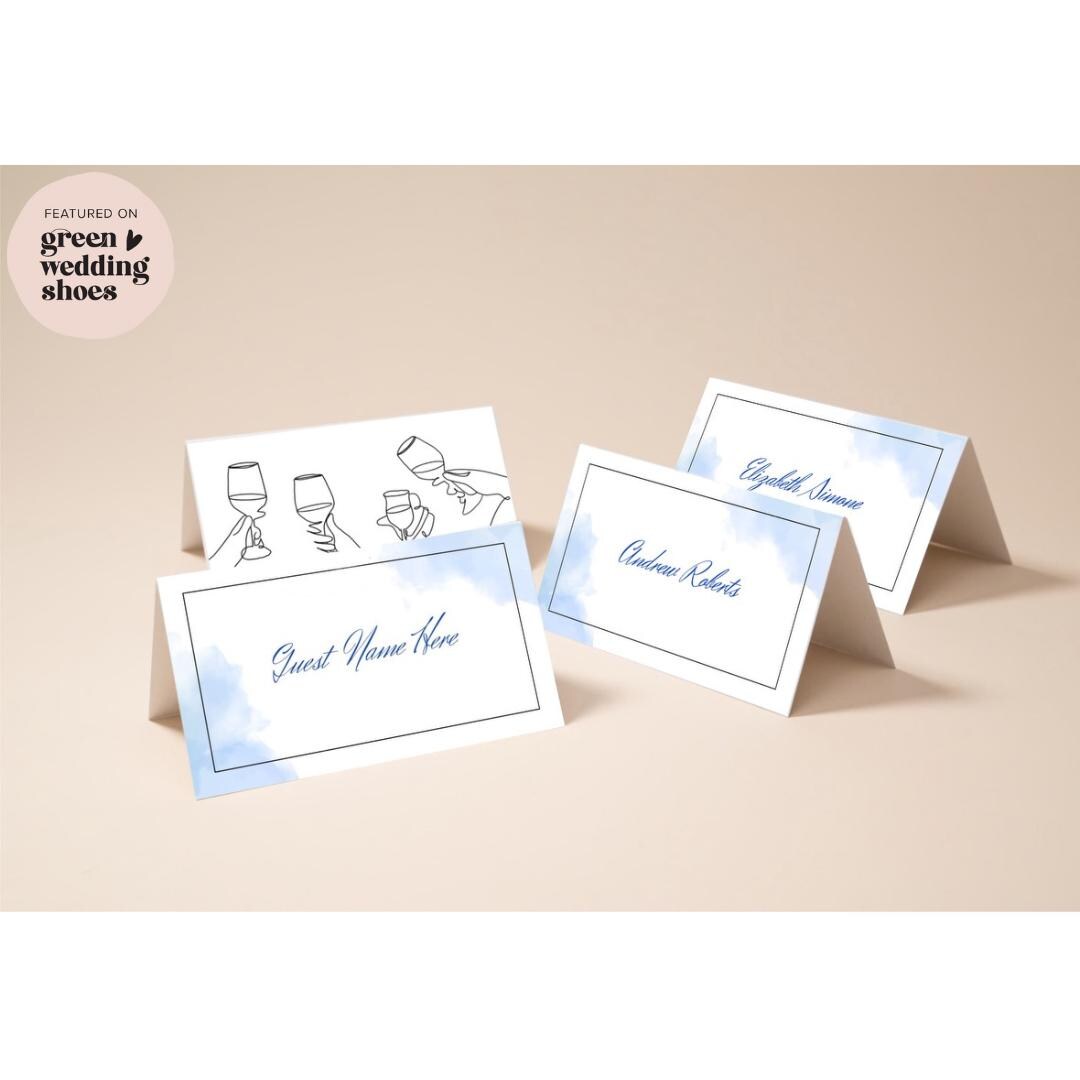 Modern Foldable Place Card Template - Featured on Green Wedding Shoes ...