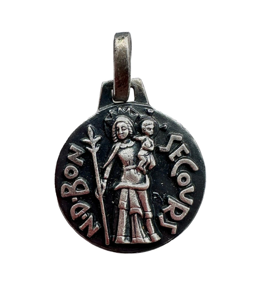 Notre Dame Bon Secours Silver Art Deco Medal Pendant Fernand PY ...