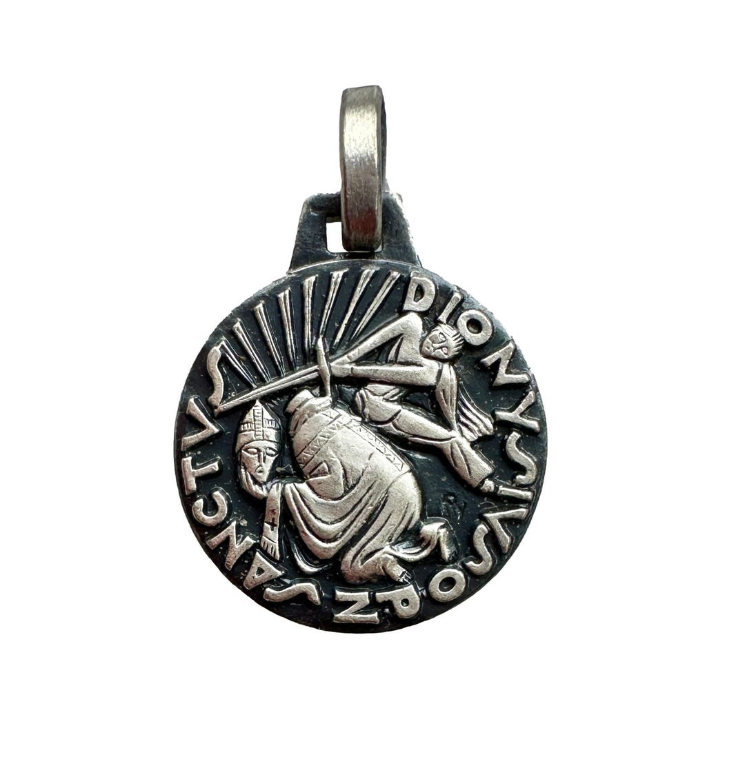 French Saint Denis Silver Art Deco Medal Pendant Fernand PY, Religious ...