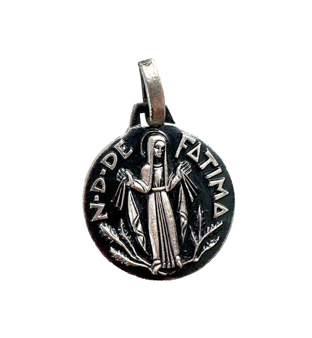 Art Deco Our Lady of Fatima Medal, Fernand PY Silver-plated Pendant - Etsy