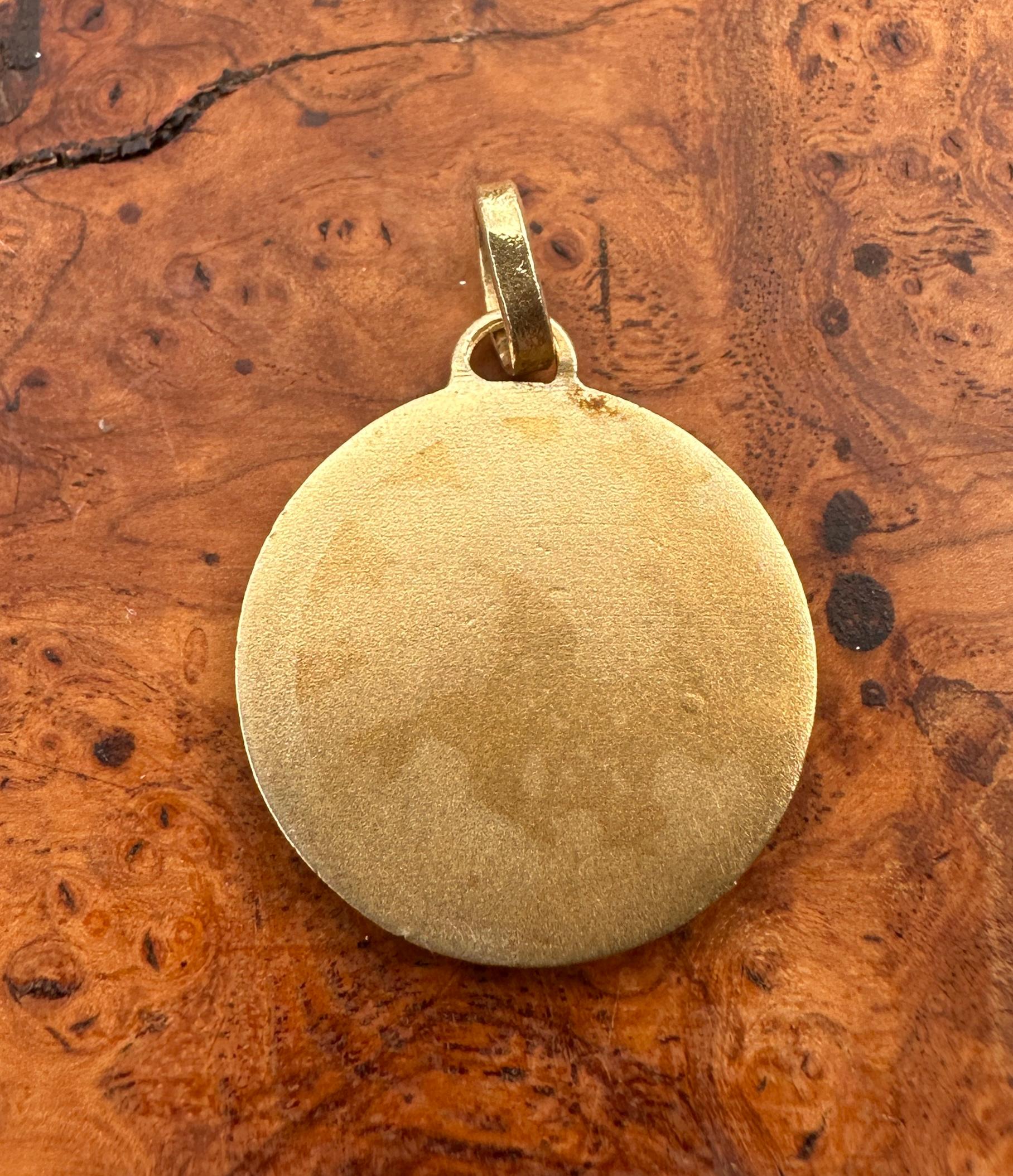 Virgin Mary Gilded Bronze Art Deco Pendant by Fernand PY, Religious ...