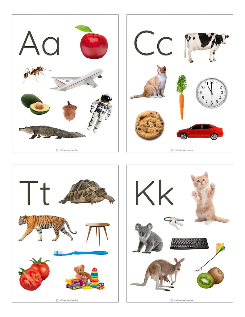 Alphabet Pages - Alphabet Poster, Printable Alphabet Cards, Homeschool ...