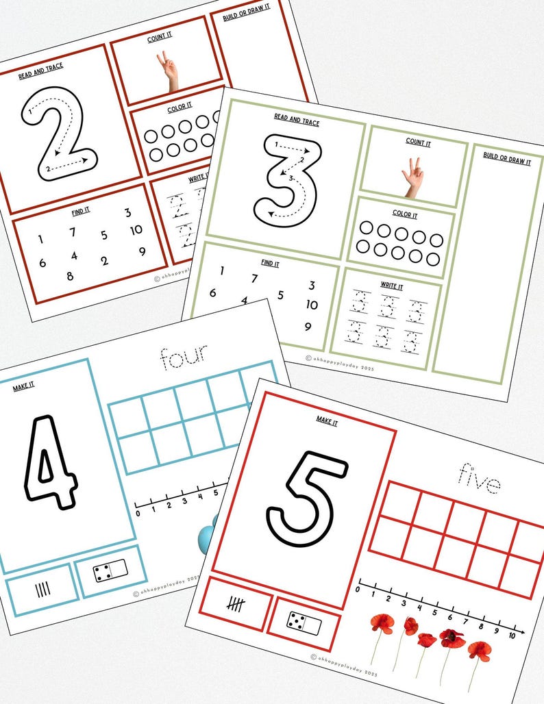 Number Activity Mats: 1-10 for Preschool and Kindergarten (digital ...