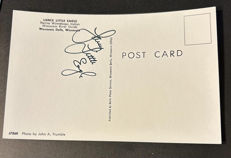 Postcard Lance Little Eagle River Guide Wisconsin Dells WI Signed - Etsy