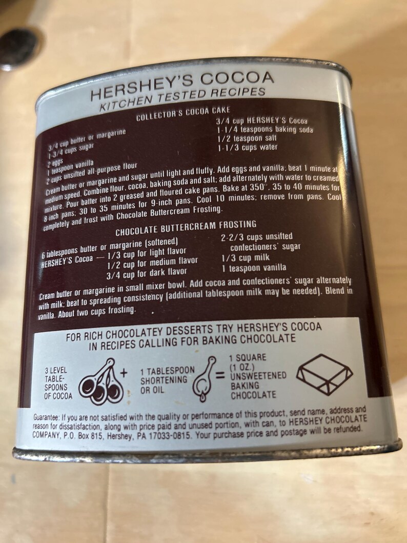 Vintage Hershey Cocoa Powder Tin - Etsy
