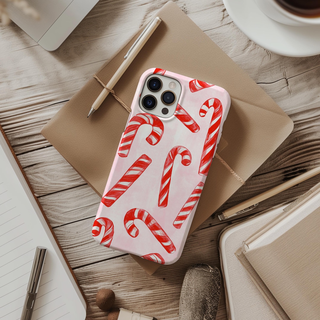 Candy Cane iPhone Case Aesthetic Cell Phone Case Cute Trendy Cover iPhone 15 14 13 12 11 Pro Max ...