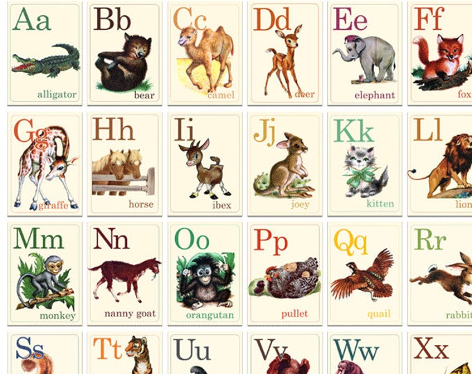 Digital | Print at Home | Wild Animal ABC Alphabet Mini Flash Cards ...