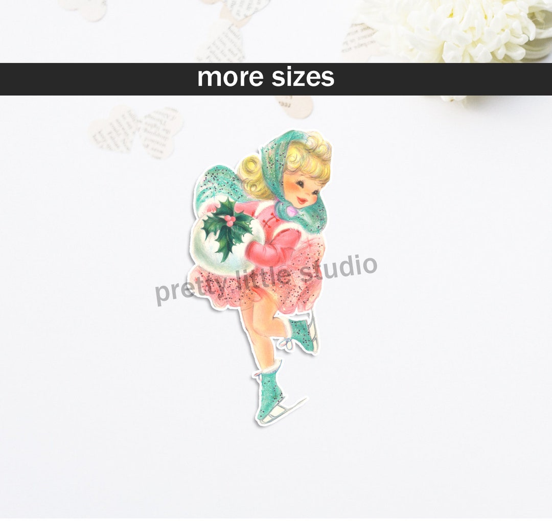 Elise Winter Girl Diecut Cutout Ice Skate, Blonde 3 Sizes Available: 4 ...
