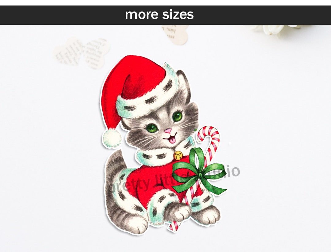 Shortbread Christmas Cat Diecut Cutout 3 Sizes Available: 4 Inch, 6 ...