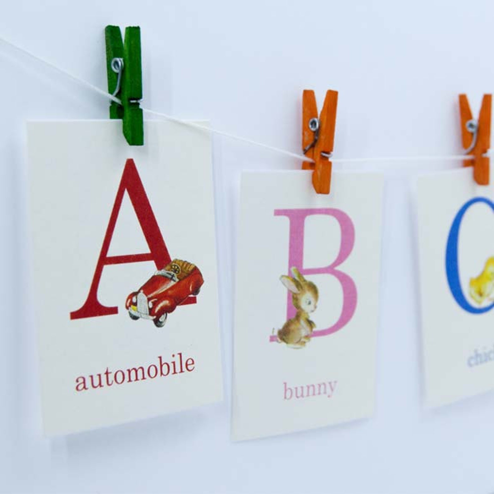 Baby ABC Alphabet Retro Style Flashcards 4x6 OR 5x7 Set of | Etsy