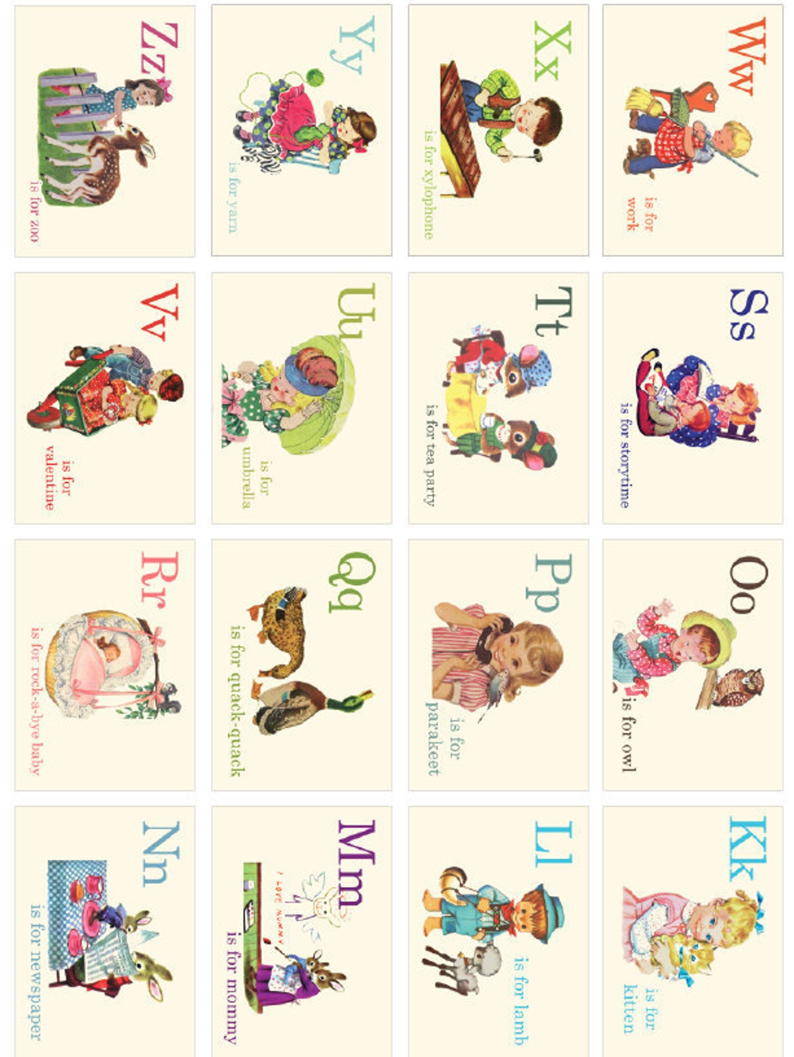 Digital Print at Home Mini Storybook ABC Alphabet Flash - Etsy