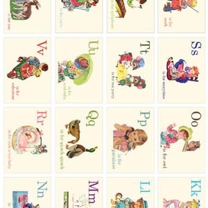 Digital Print at Home 3x5 Storybook ABC Alphabet Flash Cards Vintage ...