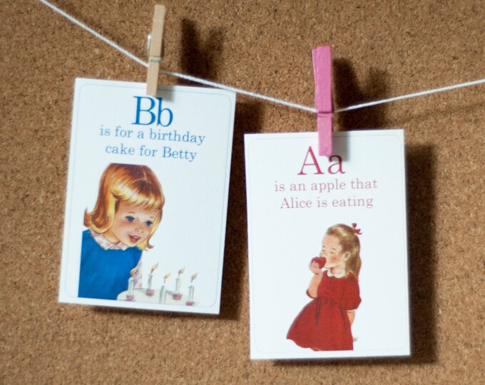 A is for Apple Vintage Style Flashcards | Set of 26 | Apple, School ...