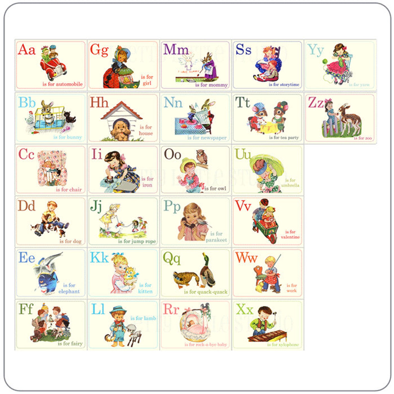 Digital Print at Home 4x6 Storybook ABC Alphabet Flash - Etsy