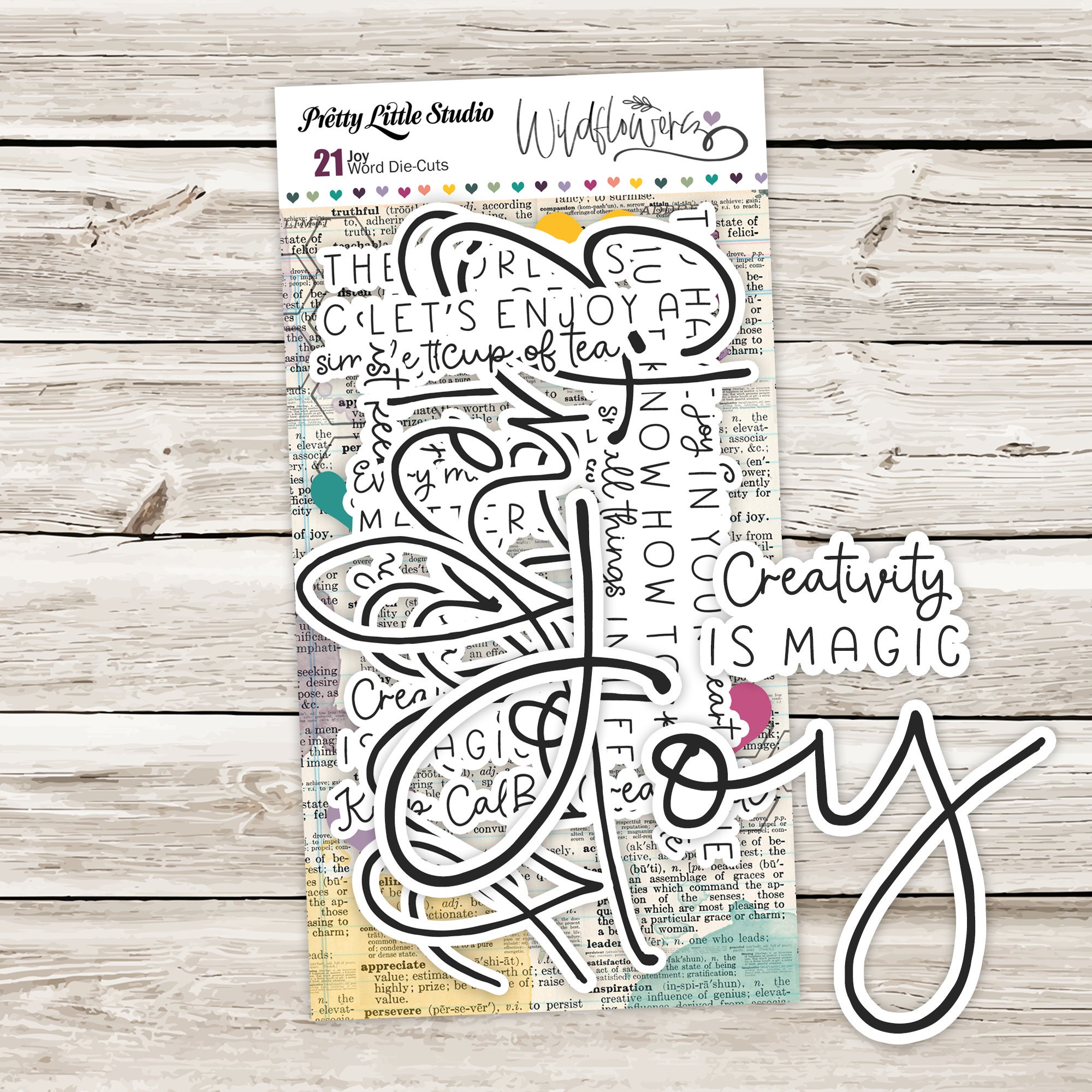 Joy Words Ephemera Pack or Sticker Scrapbooking Paper | Etsy