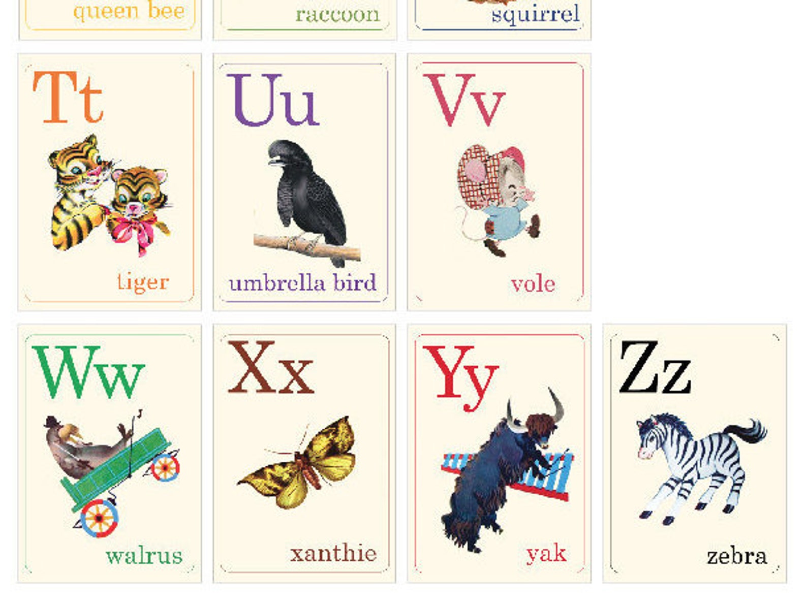 Digital Print at Home Animal ABC Alphabet Mini Flash Cards - Etsy