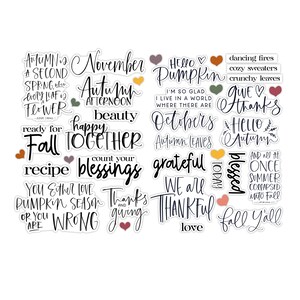 Autumn Fall Afternoon Words Cutouts Ephemera Pack or Stickers - Etsy
