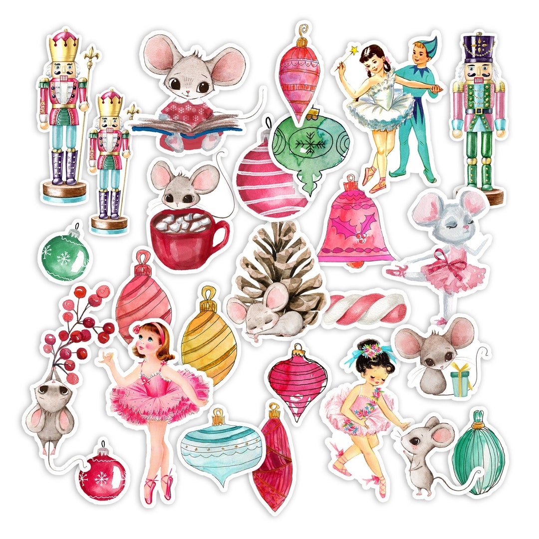 Nutcracker Mini Cut Outs Ephemera Pack Ornaments Ballet Ballerina Mouse ...