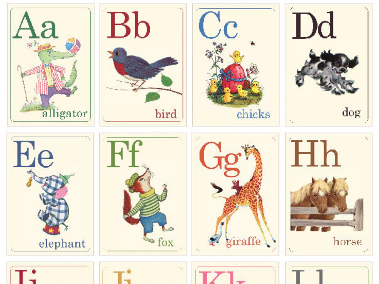 Digital Print at Home Animal ABC Alphabet Mini Flash Cards - Etsy