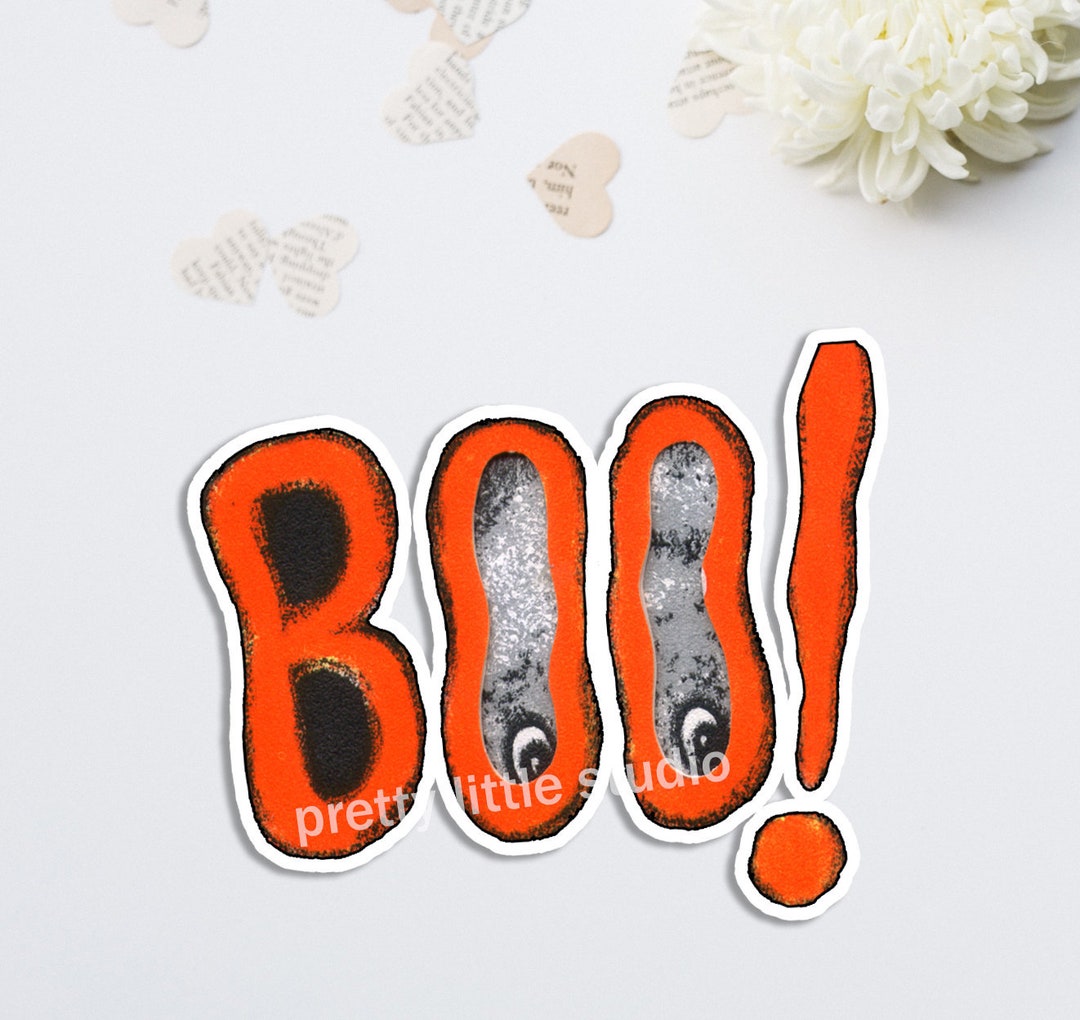 BOO! Word Art Vintage Diecut Cutout | Halloween, Ghost, Orange (1 Size ...
