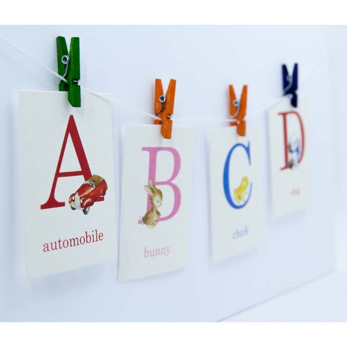 Baby ABC Alphabet Retro Style Flashcards 4x6 OR 5x7 Set of | Etsy