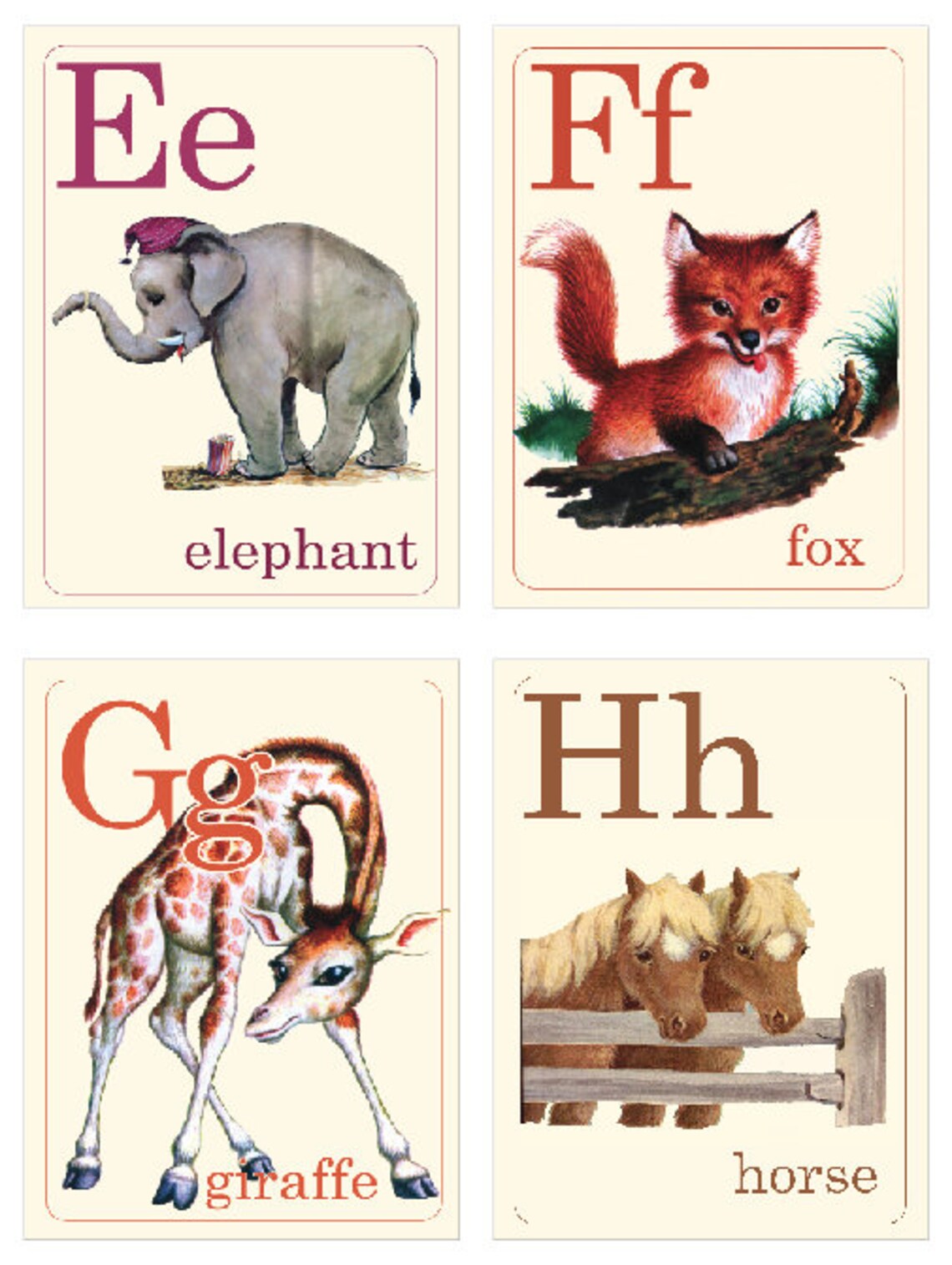 Digital Print at Home 3x4 Wild Animal ABC Alphabet Flash - Etsy