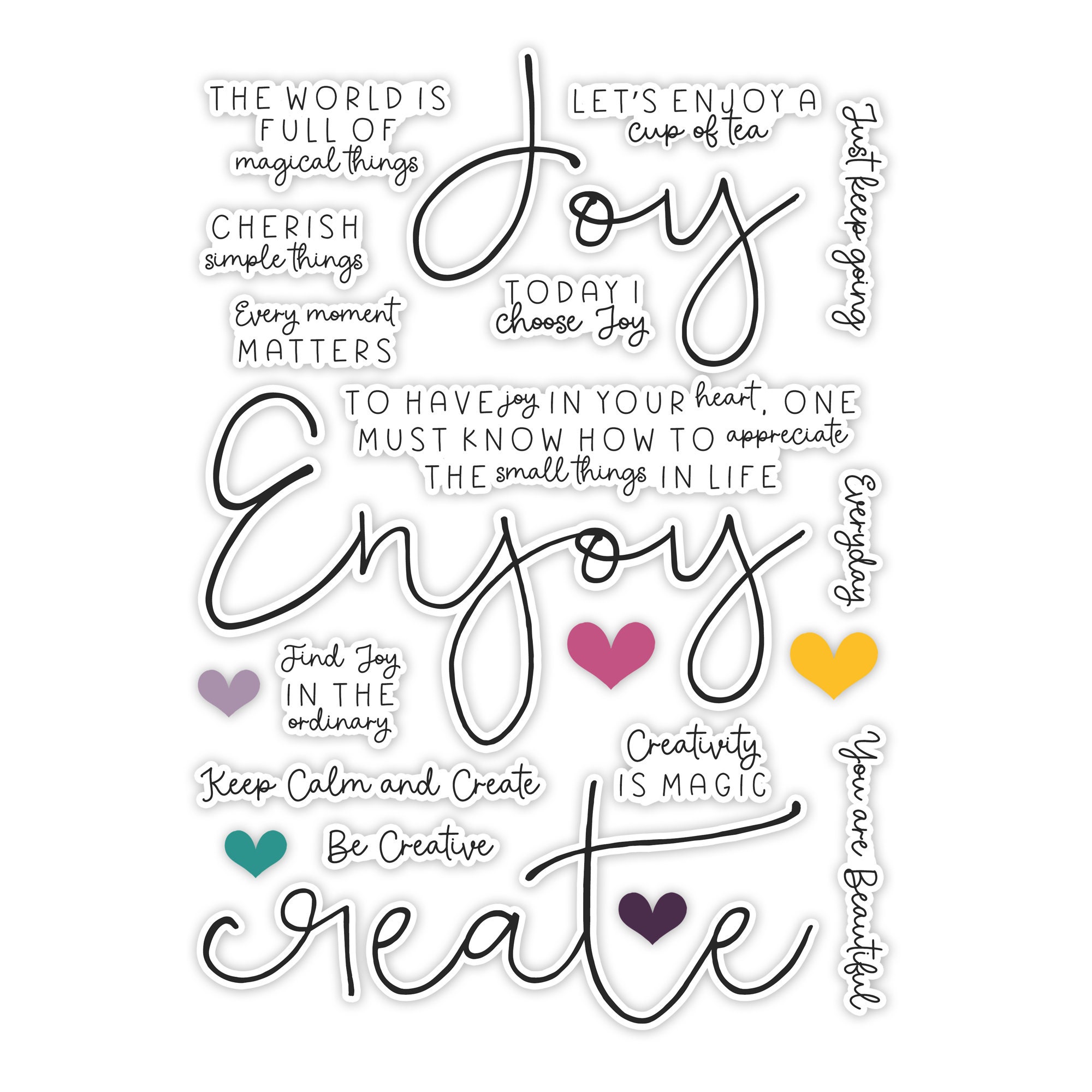 Joy Words Ephemera Pack or Sticker Scrapbooking Paper | Etsy