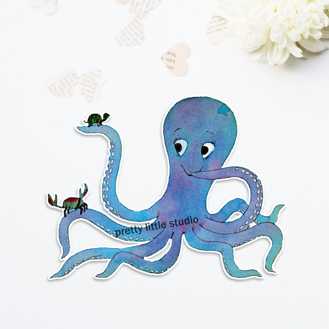 Cutout Octavia Octopus Blue Vintage Diecut 1 Size Available: 4 Inch - Etsy