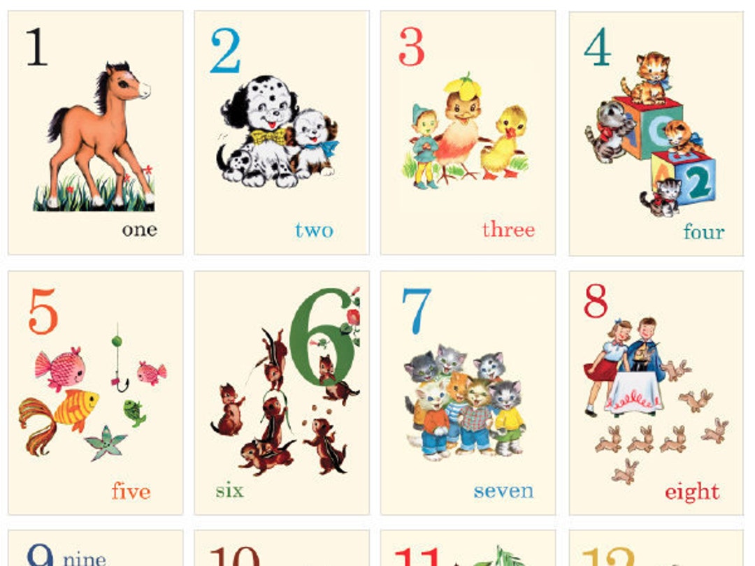 Digital Print at Home Counting From 1-15 Numbers Mini Flash Cards ...