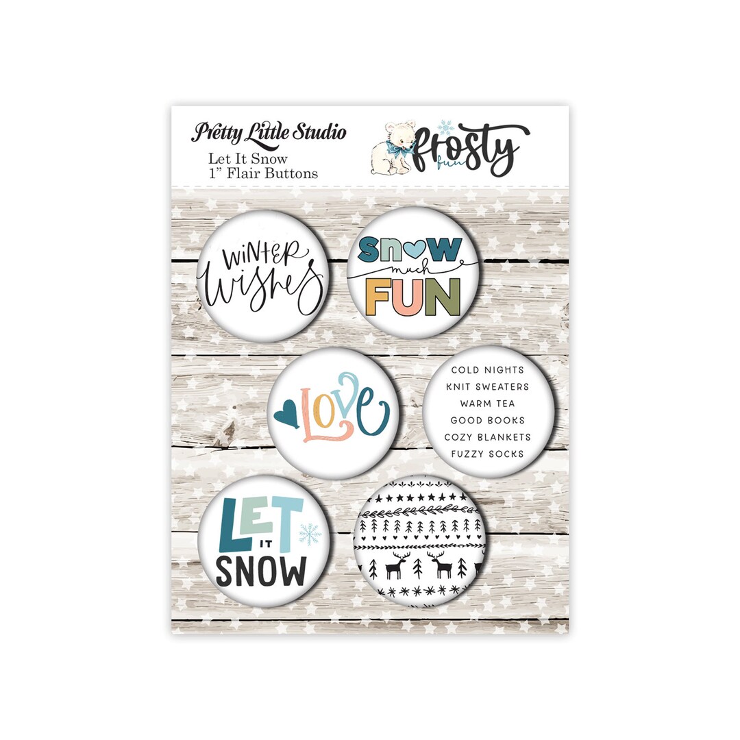 Let It Snow Flair Badge Buttons Pack 6 Count - Etsy
