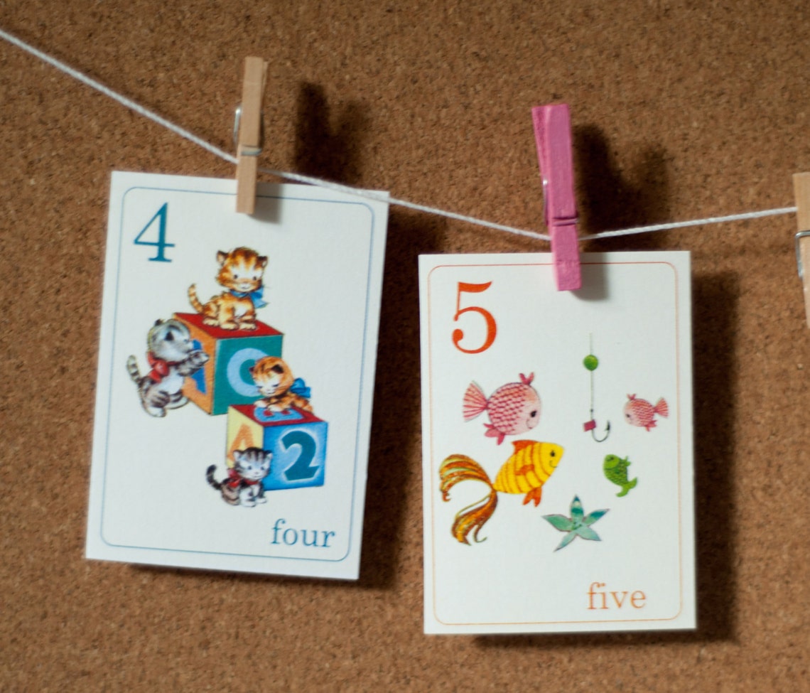 Counting from 1-15 Flash Cards Set of 15 Choose your Size | Etsy