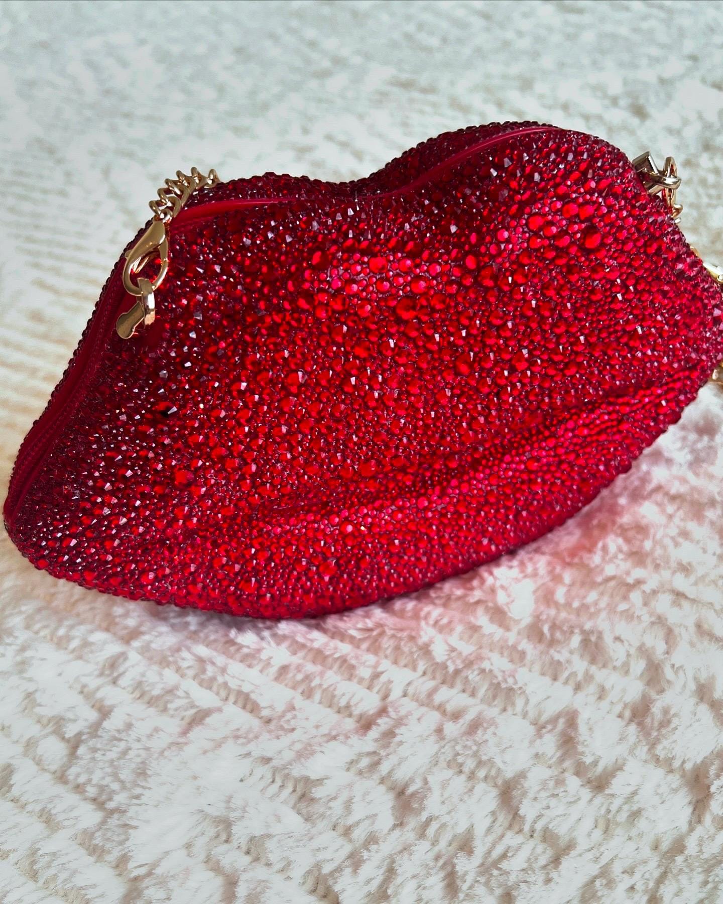 Red Lips Sparkle Evening Purse - Etsy
