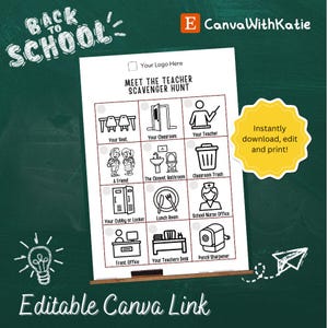 Meet the Teacher Scavenger Hunt Coloring Page - Etsy