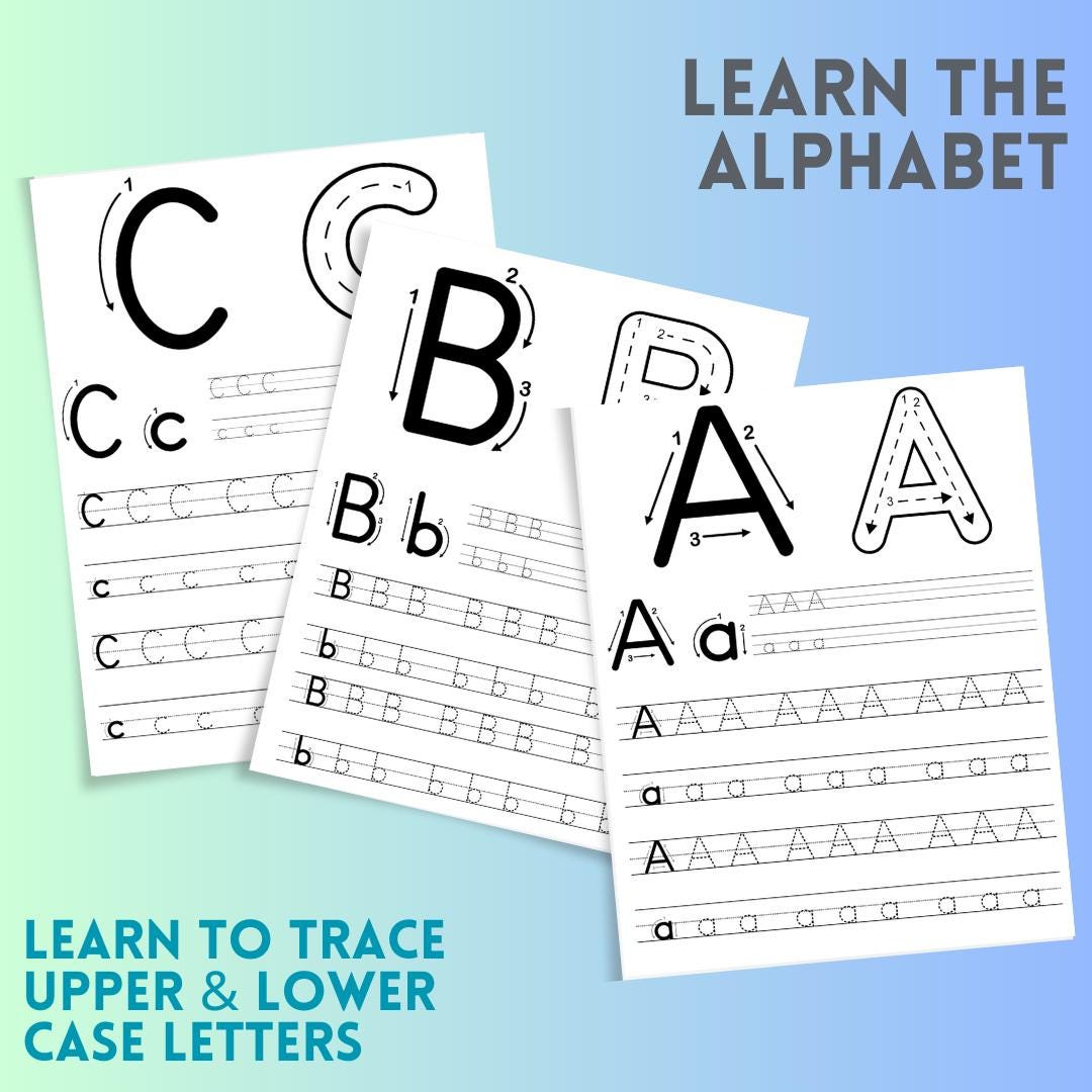 Homeschool Alphabet Printable Activities for Kids Trace the Letters ...