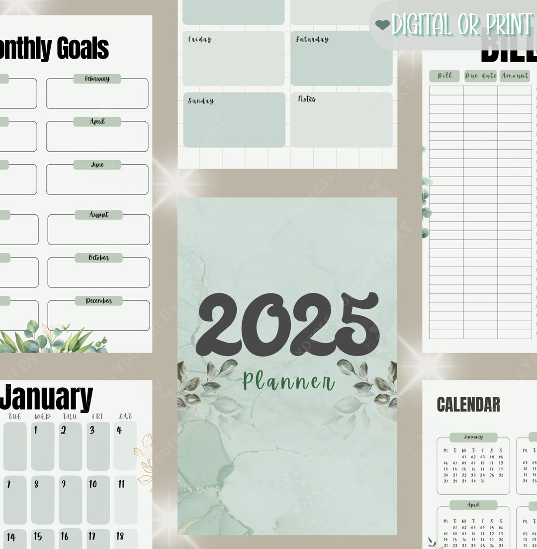 2025 Digital Planner, Goodnotes Planner, Daily Weekly Monthly, Yearly ...