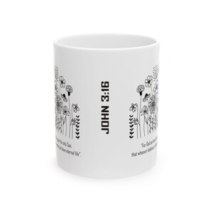Personalized Mug, Mug With Bible Verse, John 3:16, Because God Loved ...