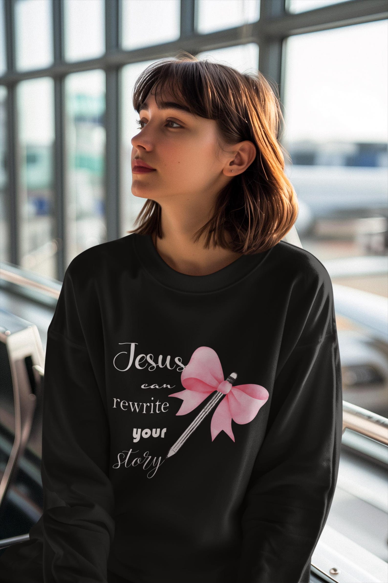 Comfort Color, Coquette,jesus Can Rewrite Your Story , Bible Verse ...