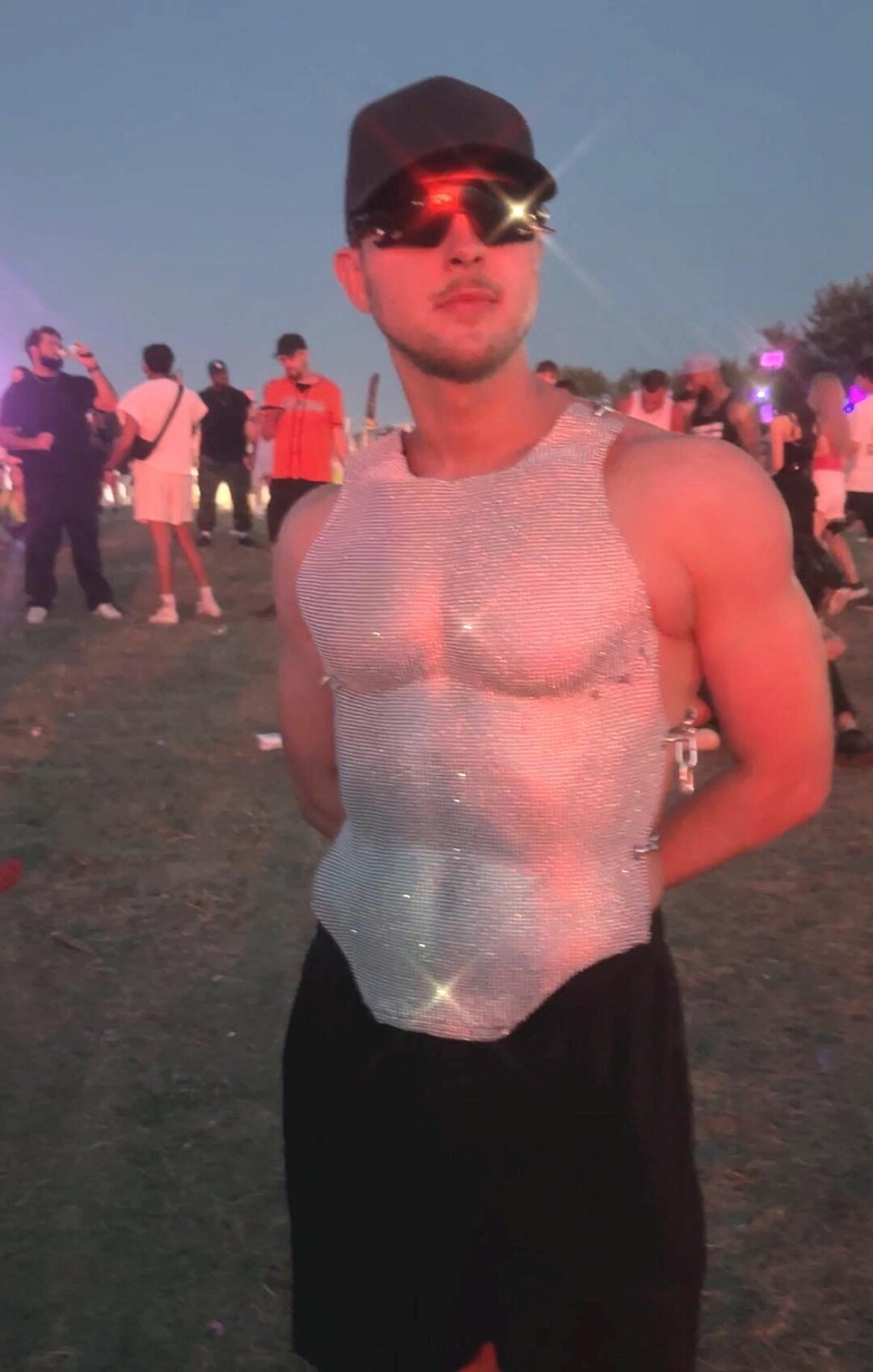 Men’s Crystal Rhinestone Chest-plate Corset - Etsy