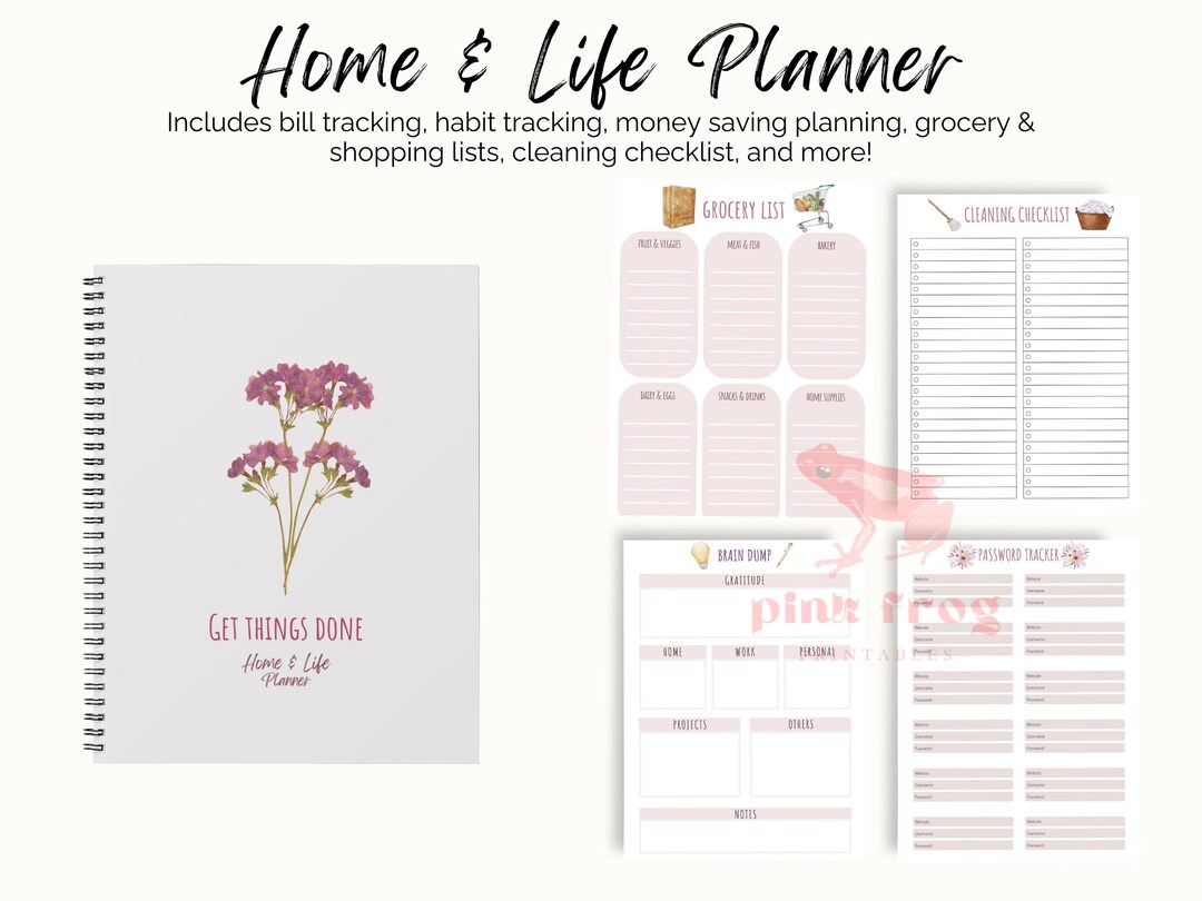 Home and Life Planner Printable, Printable Planner Bundle, Life Binder, Household Planner ...