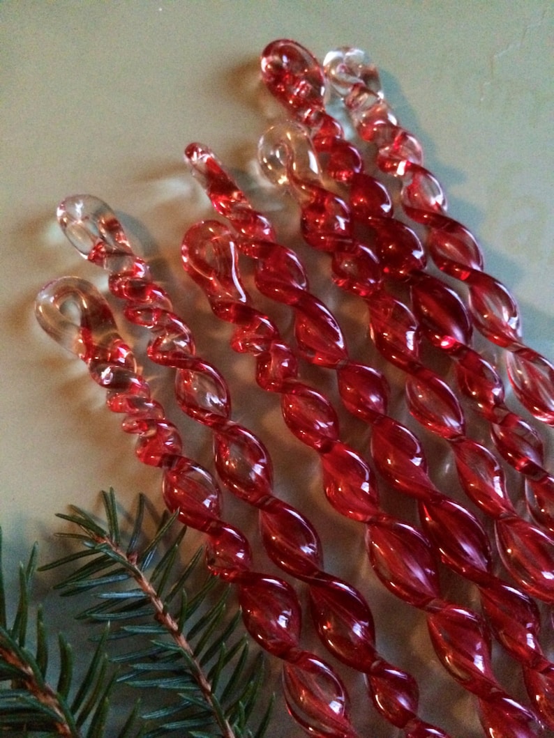 RED Handmade Borosilicate Glass Icicle Christmas Ornament - Etsy