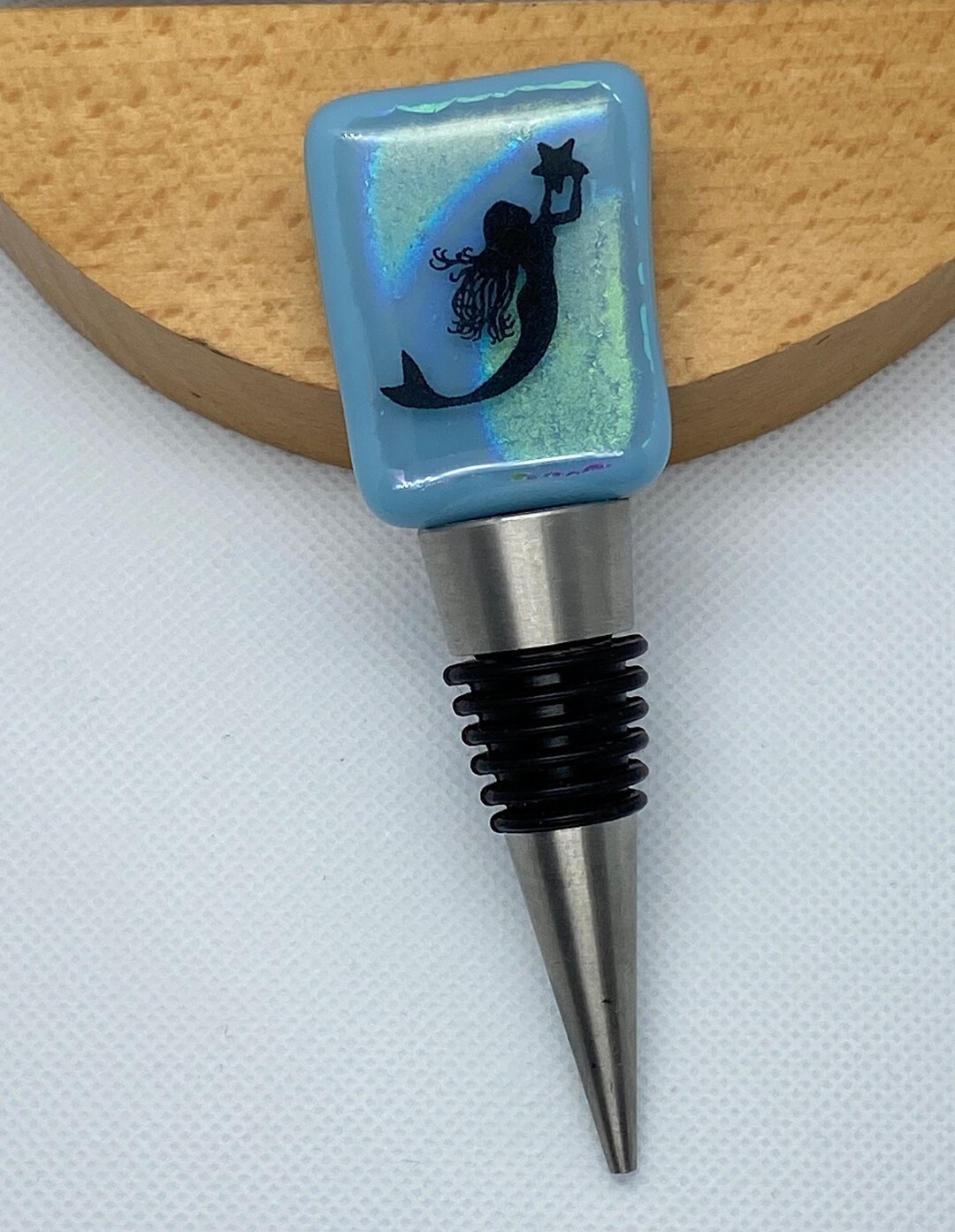 Mermaid Wine Whiskey Liquor Bottle Stopper Handmade With Fused - Etsy