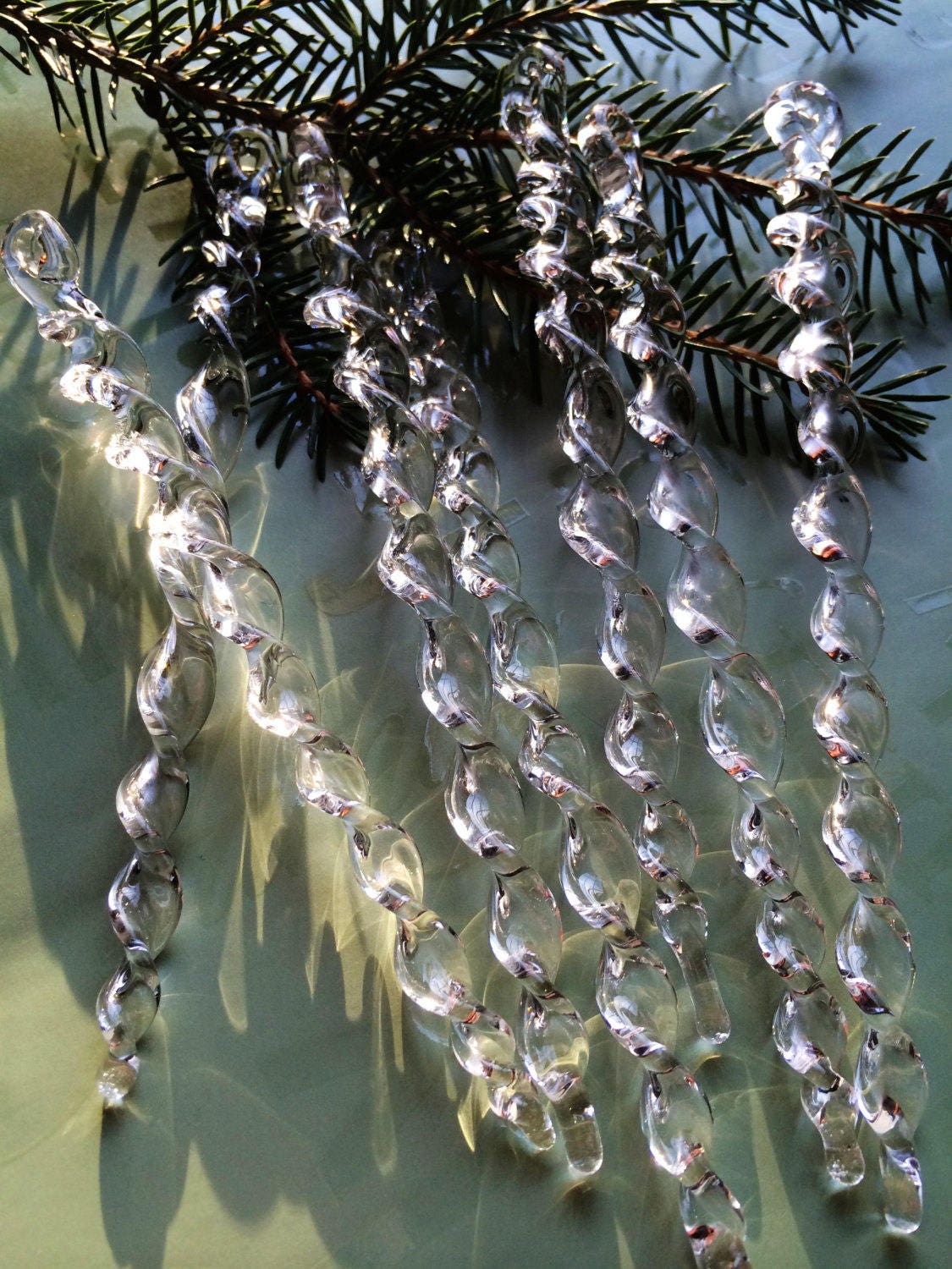 CLEAR Handmade Borosilicate Traditional Glass Icicle Christmas Ornament ...