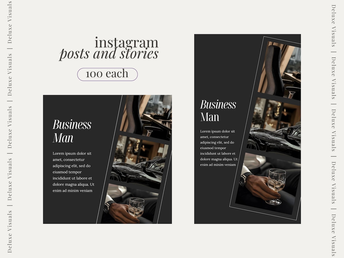 Masculine Aesthetic Instagram Template Men Stock Photo Digital ...