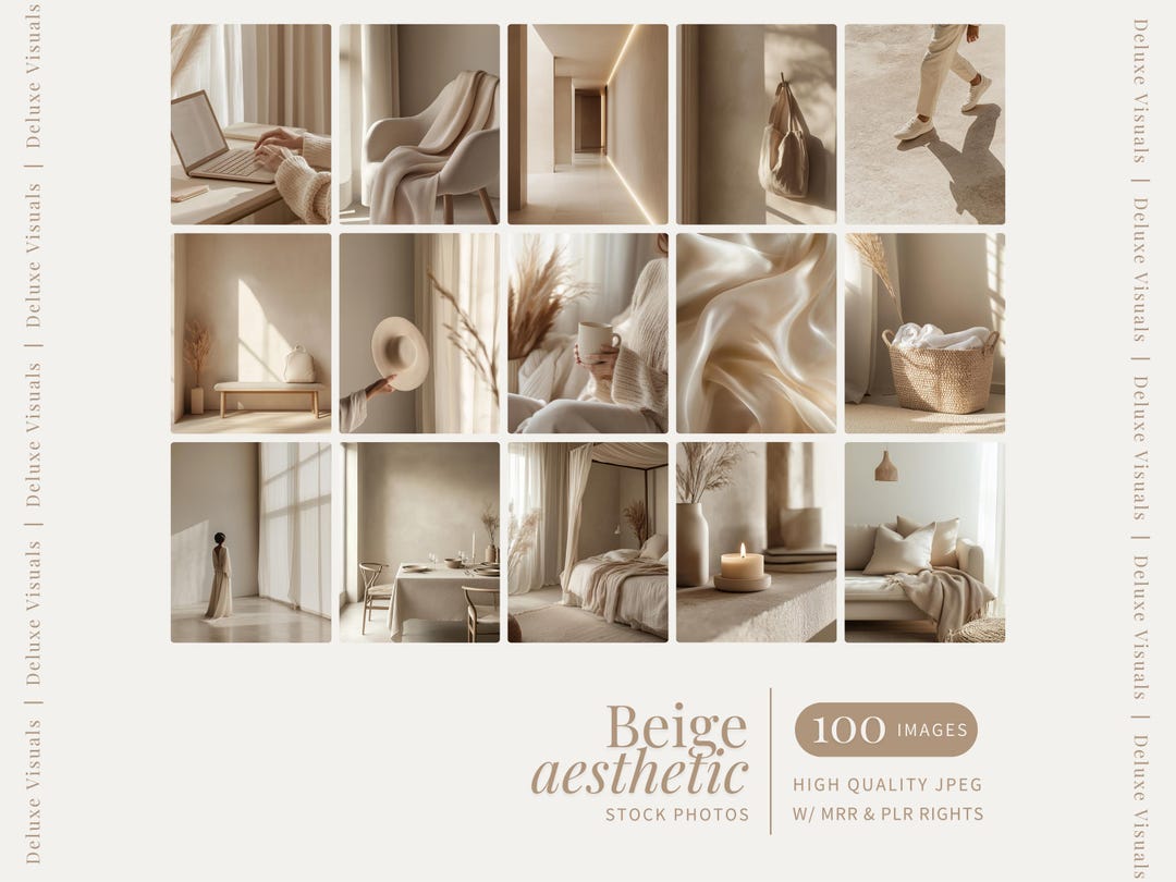 Faceless Stock Photos Beige Aesthetic Instagram Reels PLR MRR Stock ...