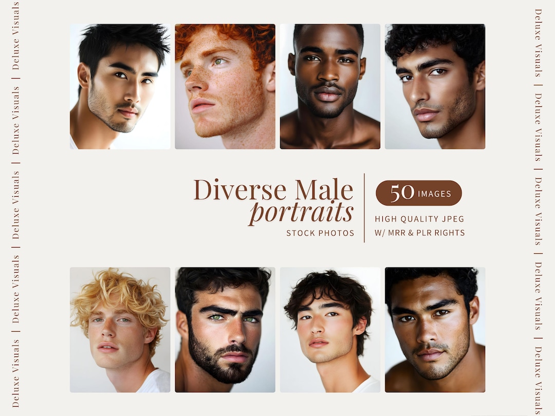 Diverse Male Portraits Stock Photos Digital Marketing Aesthetic Men ...