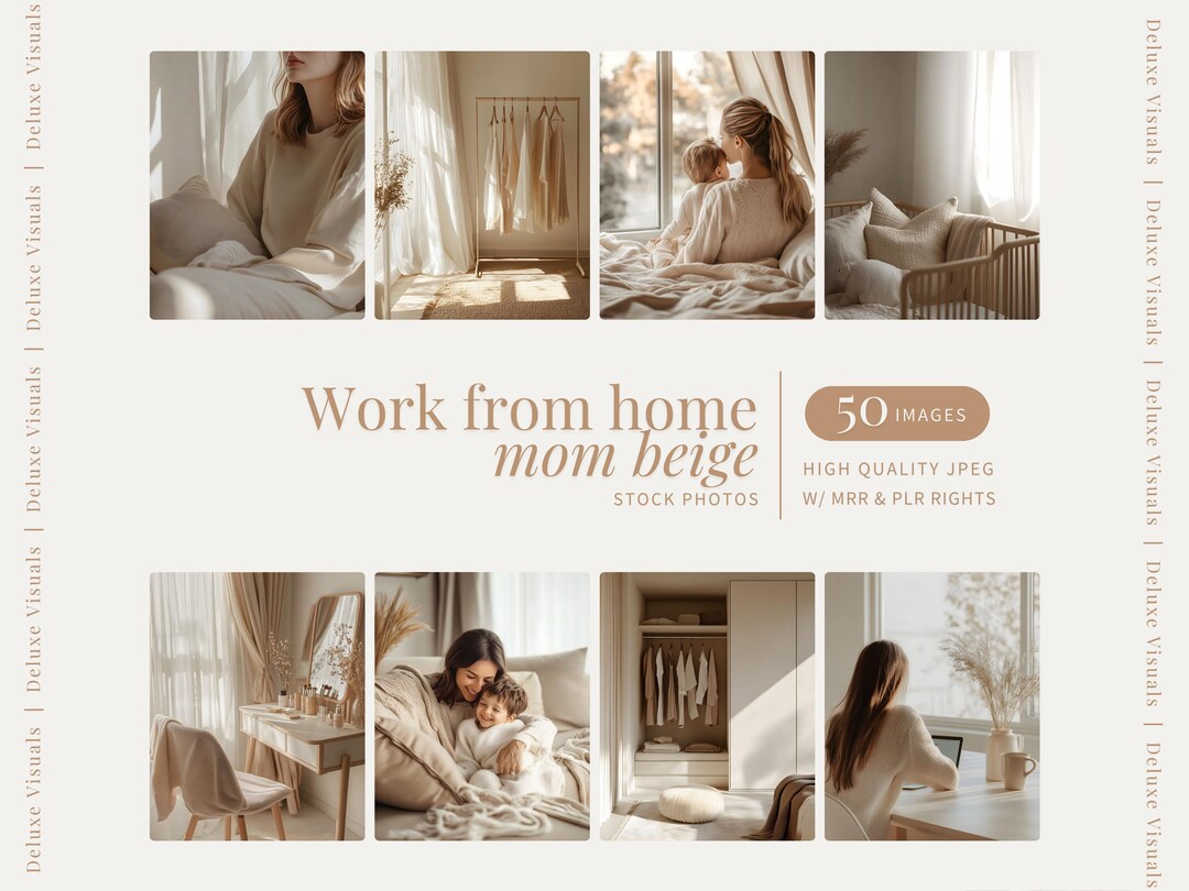 Work From Home Mom Beige Stock Photos Faceless Instagram Reels Beige ...