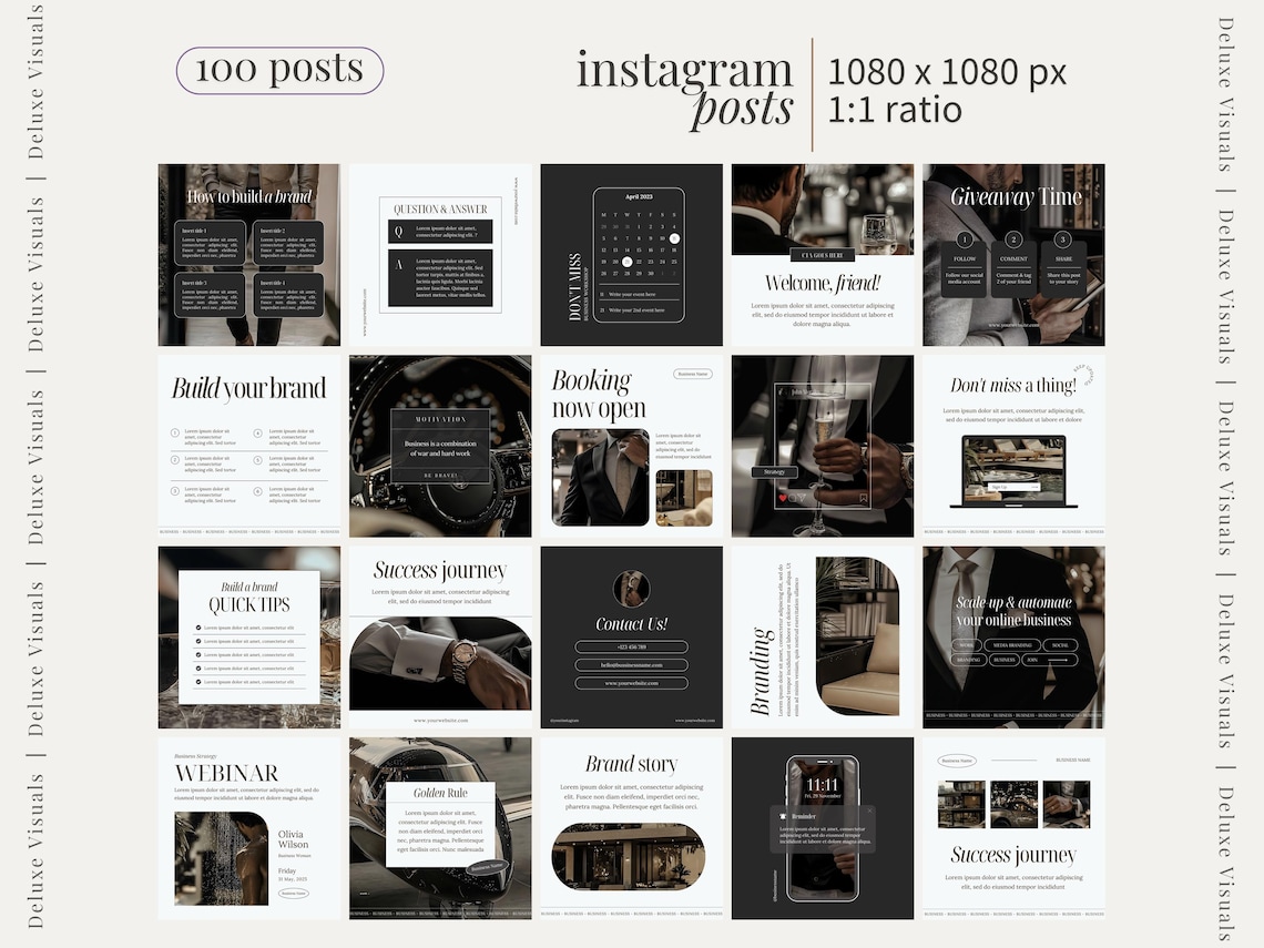 Masculine Aesthetic Instagram Template Men Stock Photo Digital ...