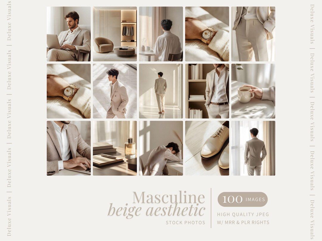 Faceless Masculine Beige Aesthetic Stock Photos Aesthetic Marketing Men Instagram Reels Male ...